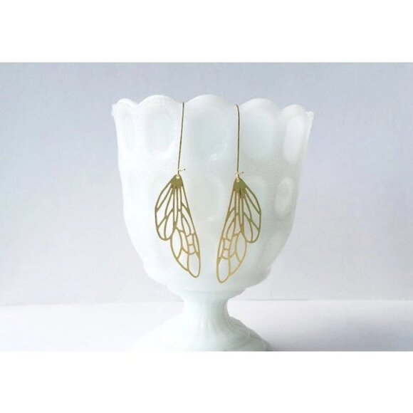 Jewelry | Handmade Cutout Earrings Insect Wings | Poshmark